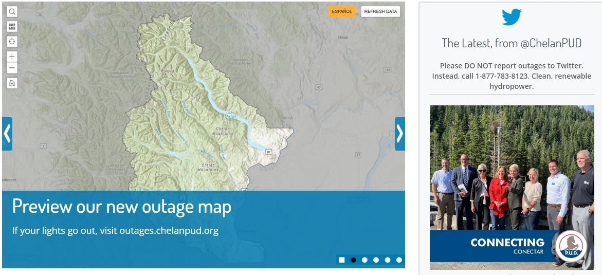 New Outage map installed for Chelan county!